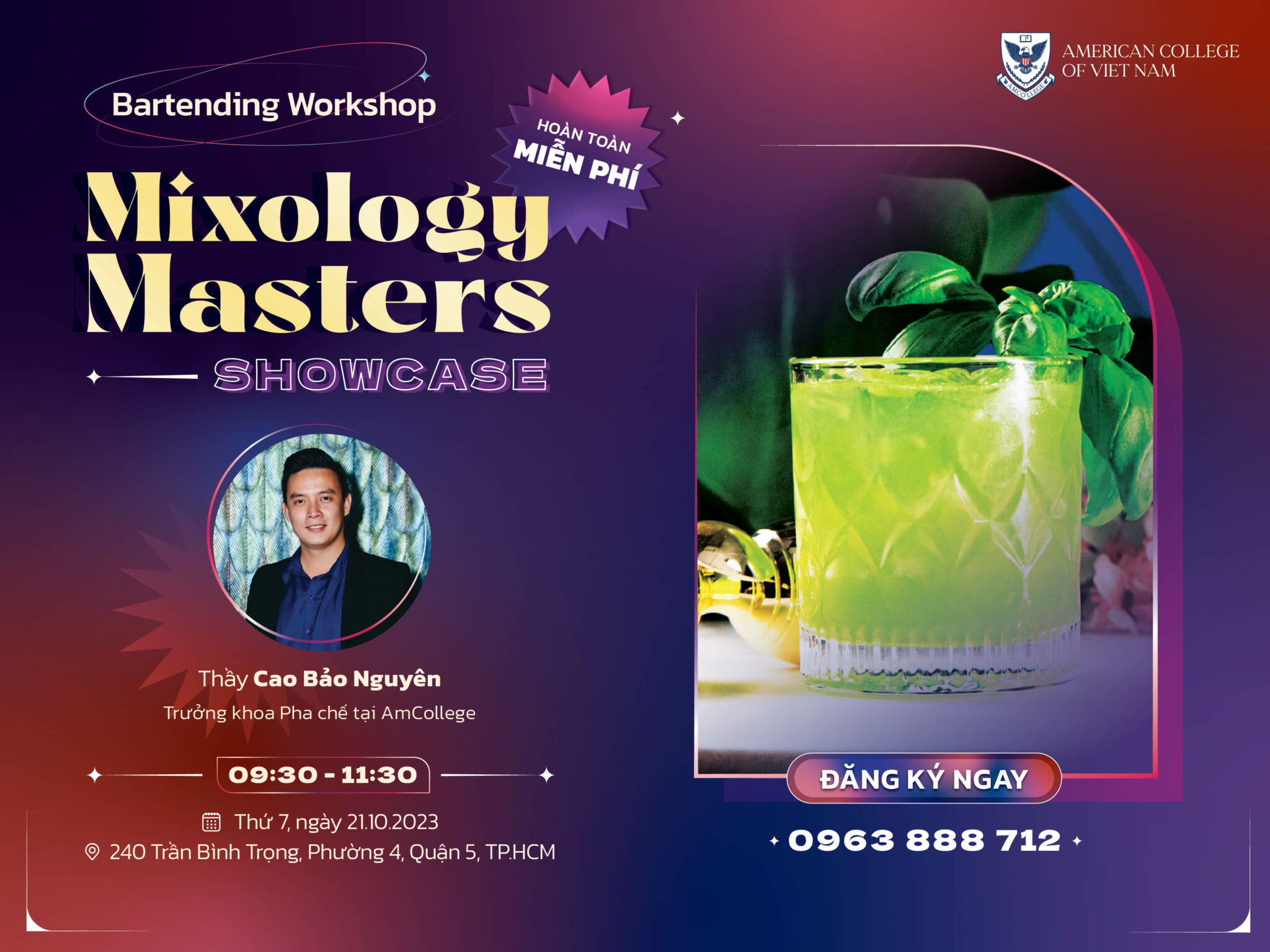 Bartending Workshop: Mixology Masters Showcase - American College of Viet Nam